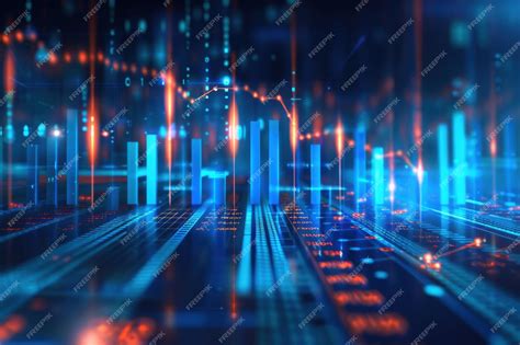 Futuristic Blue Data Analytics With Glowing Graphs Showing A Surge In Digital Growth And Cyber