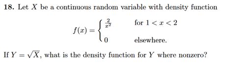 Solved 18 Let X Be A Continuous Random Variable With