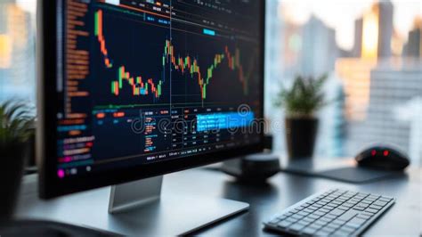 Stock Market Trading Screen With Candlestick Charts Stock Image Image