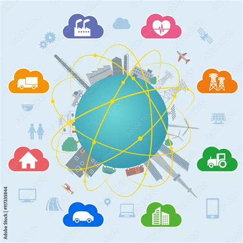 Cps Cyber Physical System Concept Image Various Information Upload