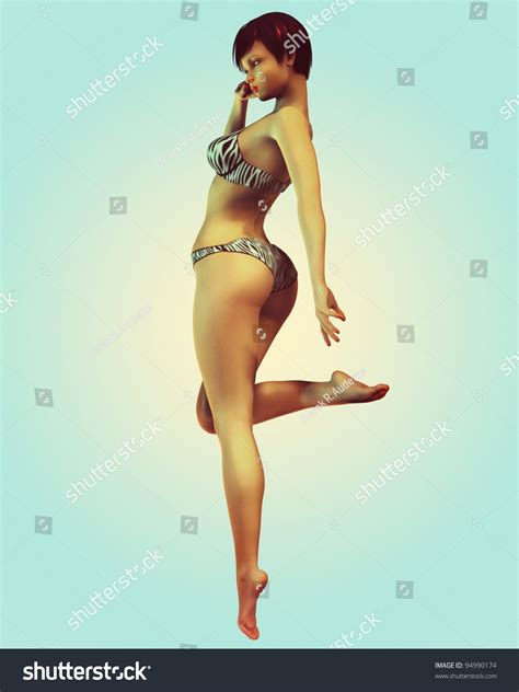 Vintage Style Illustration Classic Sexy Pin Up Stock Illustration