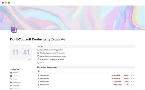 Do It Yourself Productivity Template For Students Notion Template