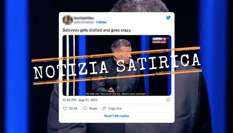 In Questo Video Il Giornalista Russo Solovyov Non Si Lamenta Per Essere Stato Chiamato Alle Armi