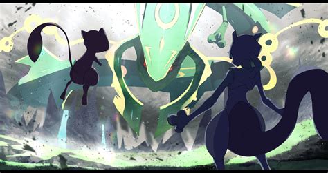 Mew Mewtwo Rayquaza And Mega Rayquaza Pokemon Drawn By Zeroartwo