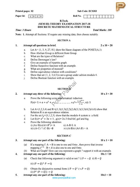 discrete mathematical structure ecs303 pdf