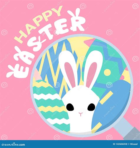 Happy Easter Egg Hunt Greeting Template Background Stock Vector