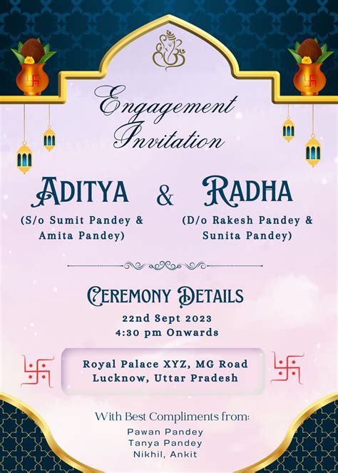 Download Beautiful Engagement Card With Sober Design Shaadi Vibes