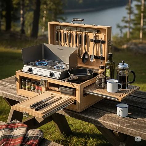 Durable Camp Kitchen Box Table Perfect For Outdoor Cooking Adventures