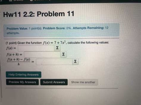 Solved Hw11 22 Problem 11 Problem Value 1 Points