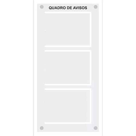 Quadro Aviso Gestao C 3 Displays Acrilico P A4 Branco Black Friday