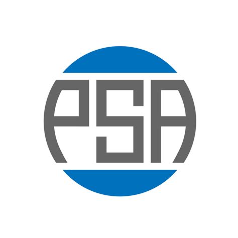 Diseño De Logotipo De Letra Psa Sobre Fondo Blanco Concepto De Logotipo De Círculo De Iniciales