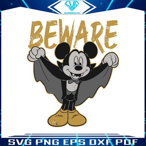 Disney Mickey Mouse Dracula Beware Svg Digital Cricut File
