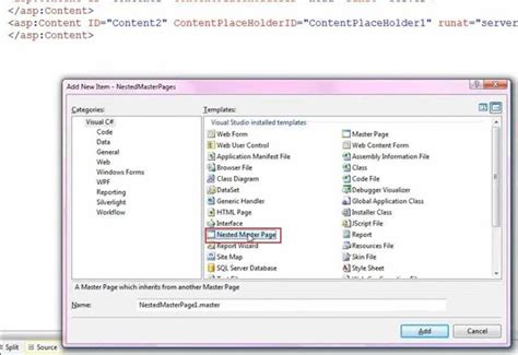 ASP NET 3 5 Nested Master Pages TechBubbles