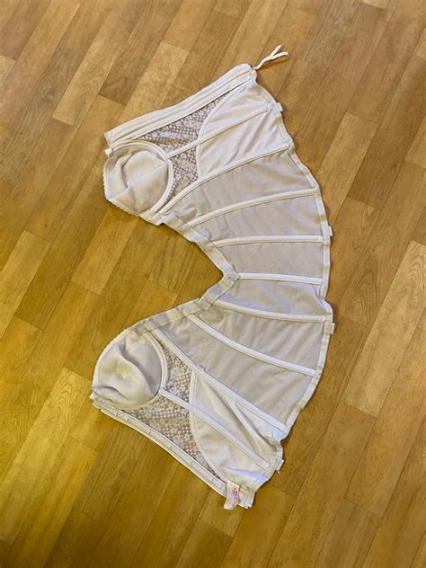 Vintage Lady Marlene 1950s 1960s Style White Lace Strapless Corset