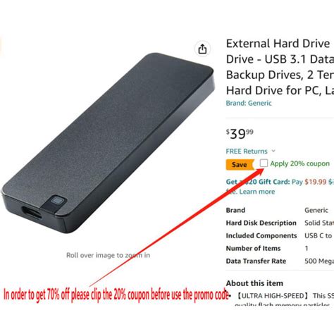 Snagshout External Hard Drive 2tb Portable Ssd External Hard Drive
