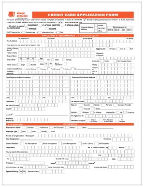 Fillable Online Credit Card Application Form BOBCARDS LTD Fax Email Print PdfFiller