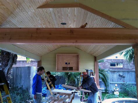 Patio Cover With Wood Columns And Outdoor Kitchen Hhi Patio Covers