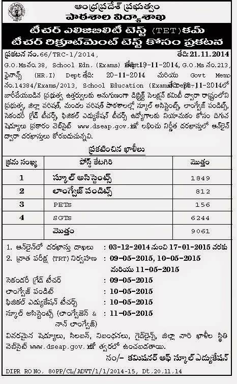 AP DSC Recruitment Apply Online Teachers