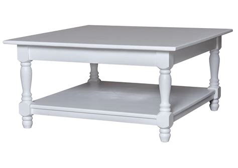 Table Basse Carre Blanc Et Bois Emberizaone Fr
