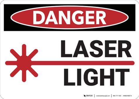 Danger Laser Light Wall Sign Creative Safety Supply