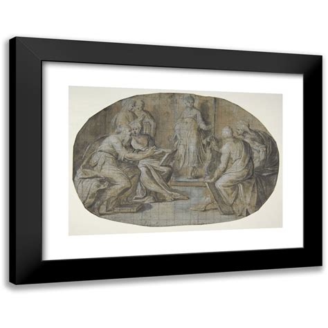 Camillo Procaccini 24x18 Black Modern Framed Museum Art Print Titled The Virgin And Saint