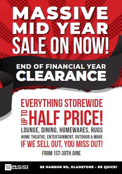 Sassis Massive Mid Year Sale On Now Gladstone News
