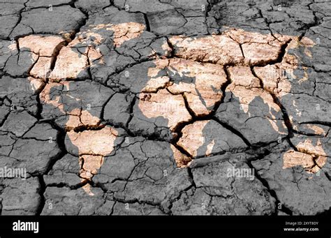 Global Drought Conceptual Image Map Of The Earth Representing Drought