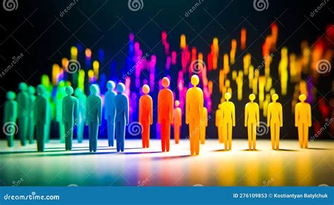 Group Of People Standing Next To Each Other In Front Of Colorful