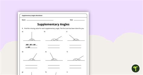 Complementary Angles Worksheet