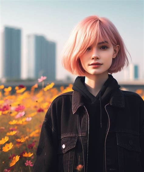 Download Ai Generated Woman Pink Hair Royalty Free Stock