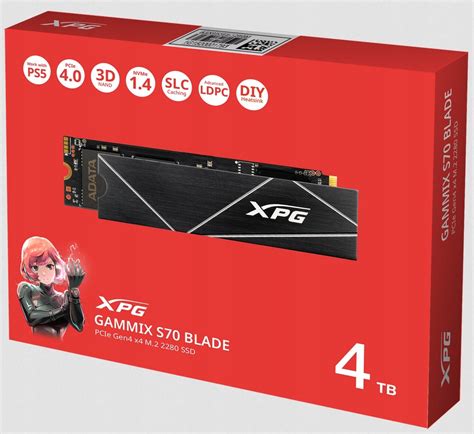 Adata Dysk SSD XPG GAMMIX S70 BLADE 4TB NVMe 1 4 PCIe Gen 4x4 M 2 SLC