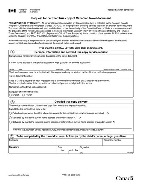 2013 Form Canada Pptc 516 E Fill Online Printable Fillable Blank