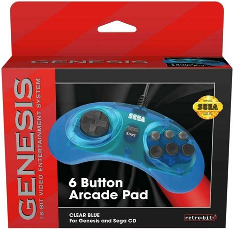 Controle Retro bit Oficial 6 Botões Mega Drive Sega Gênesis