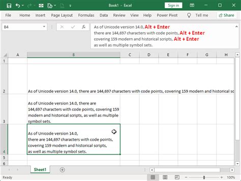 Line Breaks In Excel