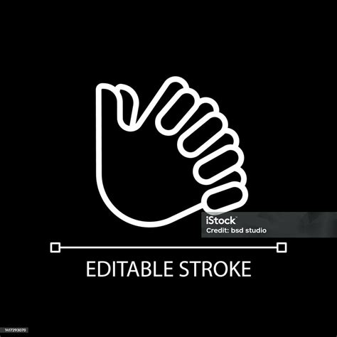 걸쇠로 묶인 손 픽셀 어두운 테마를위한 완벽한 흰색 선형 아이콘 0명에 대한 스톡 벡터 아트 및 기타 이미지 0명 개념 거미줄 Istock