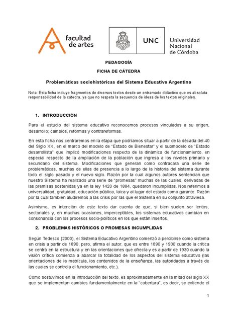Ficha De Cátedra 2021 Problemáticas Socio Históricas Del Sistema