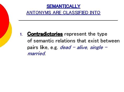 Semantic Classification of Words Lecture 7 SEMANTIC LASSIFICATION