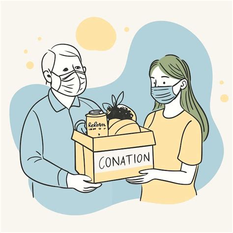 A Drawing Of A Man And A Woman Holding A Box With The Word Condiment Written On It Premium Ai