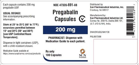 Pregabalin Capsules Fda Prescribing Information Side Effects And Uses
