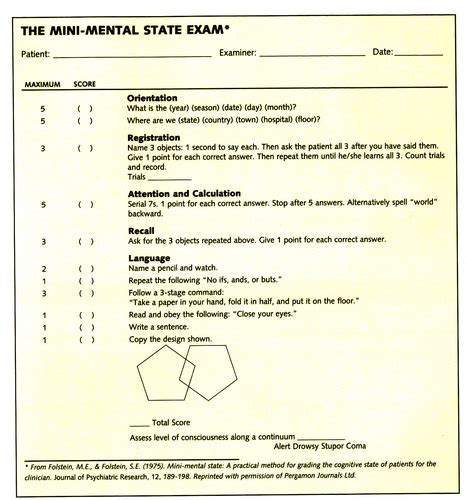 Mini Mental State Examination Mmse Example Free Pdf 58 Off