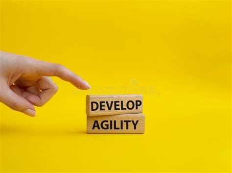 Develop Agility Symbol Concept Word Develop Agility On Wooden Blocks Beautiful Yellow