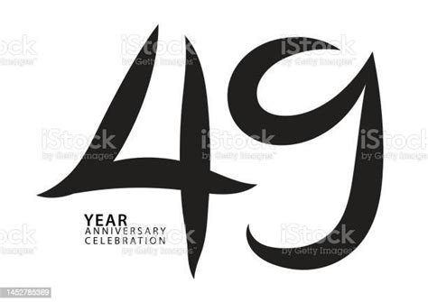 49 주년 기념일 축 하 블랙 컬러 로고 타입 벡터 49 숫자 디자인 49 번째 생일 초대장 로고 번호 디자인 벡터 일러스트 레이 션 그래픽 요소 서예 글꼴 타이포그래피