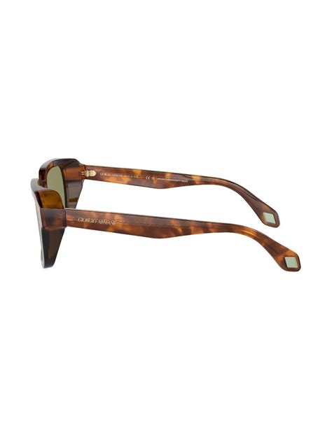 Giorgio Armani Lunettes De Soleil à Monture Rectangulaire Vert