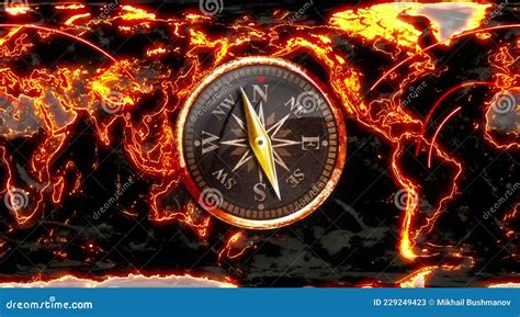 Compass And Map In Motion Stock Video Video Of Design 229249423