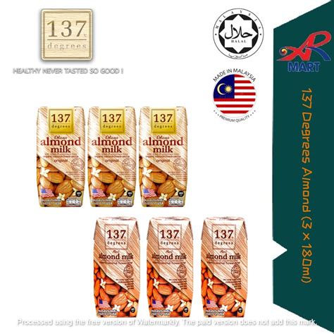 Exp 32026 Promotion 137 Almond Milk Original Unsweetened 180ml X3