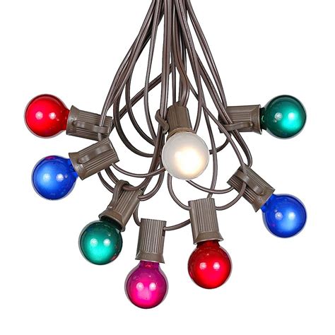 100 Multi Colored G30 Globeround Outdoor String Light Set On Brown