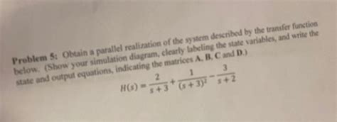 problem 5 obtain a parallel realization of the