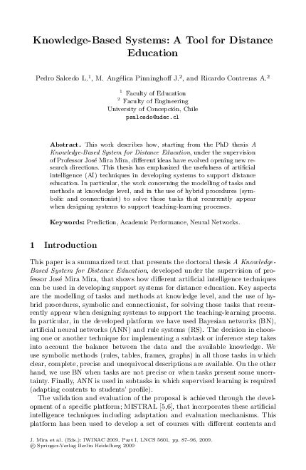 pdf knowledge based systems a tool for distance education