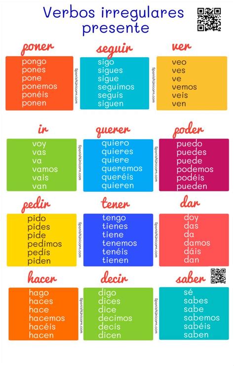 Ejercicios De Gramática Conjugación De Verbos Irregulares 15 Verbos Irregulares Verbos