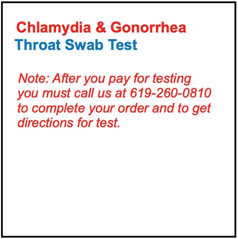 Chlamydia And Gonorrhea Throat Swab Test